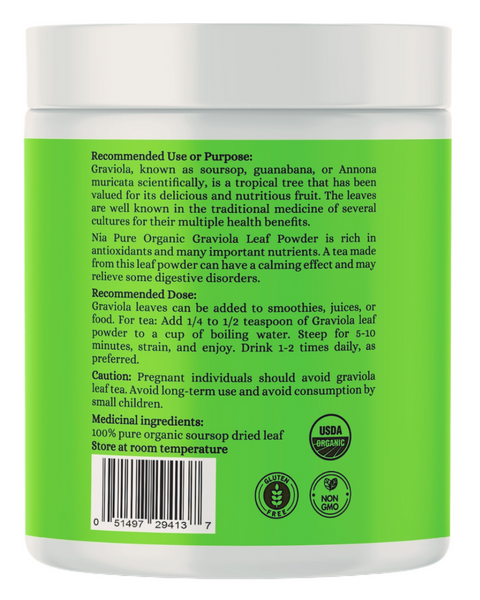Nia Pure Nature Organic Soursop Leaf Powder – Natural Health Garden