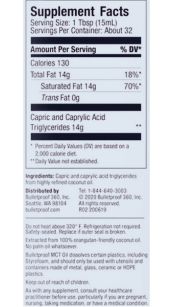 Bulletproof MCT Oil (formerly XCT Oil) – Natural Health Garden